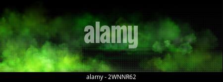 Green toxic smoke cloud with overlay effect on transparent background ...