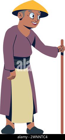 myanmar elder man Stock Vector Image & Art - Alamy