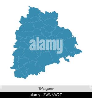 Symbol Map of the State Telangana (India) showing the state/province ...