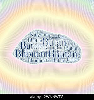 Bhutan map in modern style with flag of Bhutan on left side. Vector ...