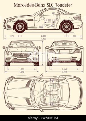 Mercedes G Class 2015 car blueprint Stock Vector Image & Art - Alamy