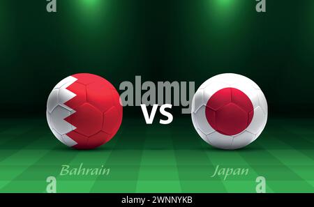 Bahrain vs Japan football scoreboard broadcast template for soccer asia ...