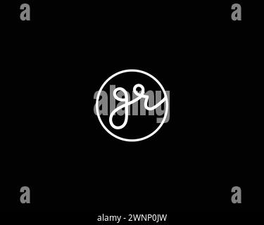 GR Letter Logo Design with Creative Intersected and Cutted Serif Font ...