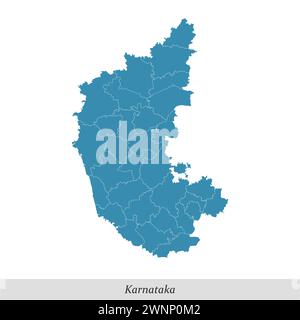 Karnataka map. Just a simple border map. Shape of the state. Flat blank ...