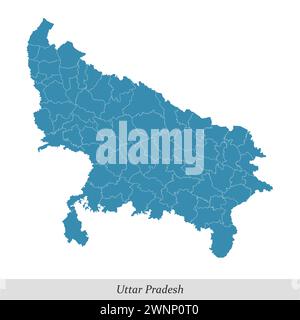 Uttar Pradesh map. Just a simple border map. Shape of the state. Blank ...