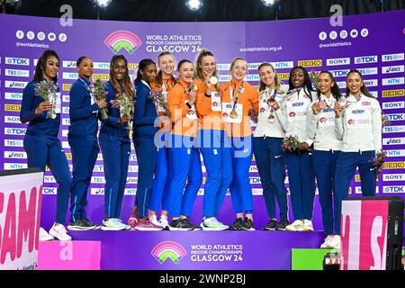 Bailey Lear of the USA competing in the women’s 4x400m relay change ...