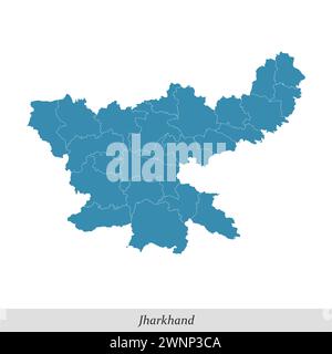 Jharkhand map. Just a simple border map. Shape of the state. Flat blank ...