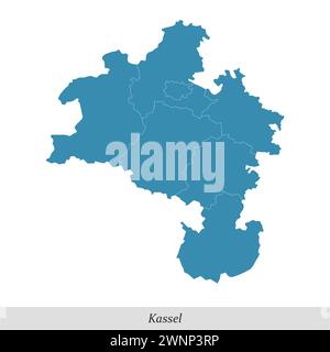 Modern City Map - Kassel city of Germany with boroughs and titles DE outline map Stock Vector ...