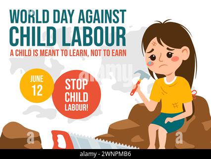 Against Child Labour Social Media Post Flat Cartoon Hand Drawn ...