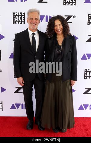 LOS ANGELES, CALIFORNIA - MARCH 03: (L-R) Sebastian Zincone, Malin ...
