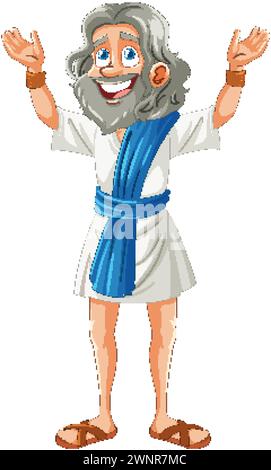 Happy cartoon philosopher with open arms Stock Vector Image & Art - Alamy