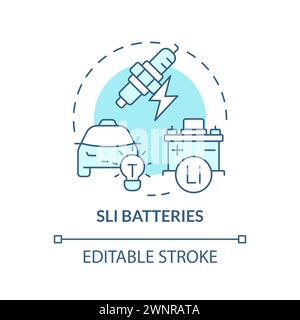 EV batteries soft blue concept icon Stock Vector Image & Art - Alamy