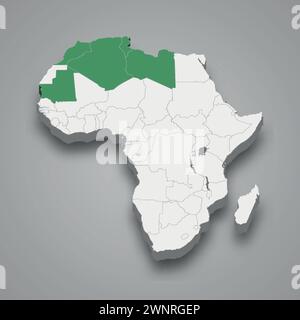 Arab Maghreb Union, AMU, member states, political map Stock Vector ...