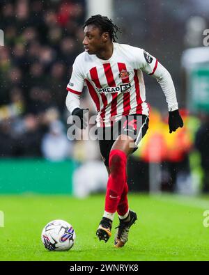 Romaine Mundle of Sunderland in action during the Everton v Sunderland ...