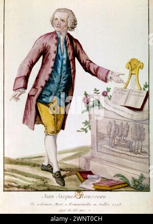 Portrait of Jean-Jacques Rousseau (1712-1778) a Francophone Genevan ...
