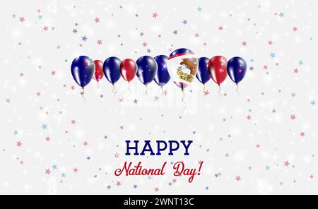 American Samoa Independence Day Sparkling Patriotic Poster. Row of ...