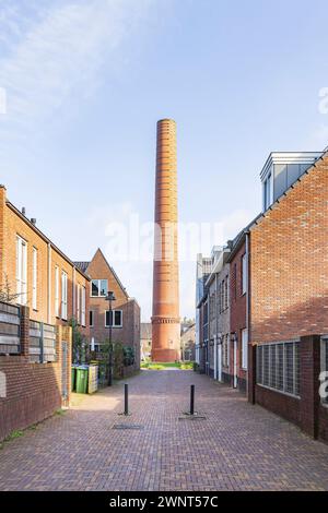 Modern newly build houses surrounding the old towers of the ENKA ...