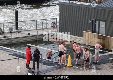 Helsinki, Finland. 03rd Mar, 2024. Helsinki residents spend their ...