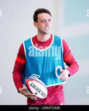 England's Alex Mitchell during a training session at the Allianz ...