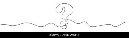 Continuous editable drawing of question mark. One line drawing ...