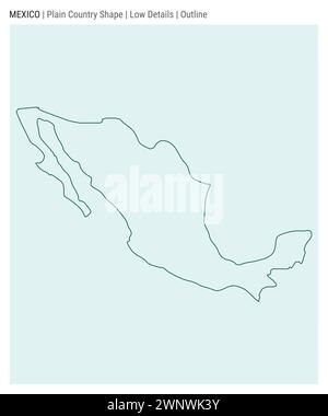 Mexico plain country map. Low details. Solid style. Shape of Mexico ...