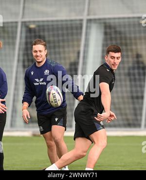Scotland's Kyle Rowe during a team run at the Principality Stadium ...