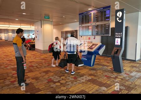 SINGAPORE - NOVEMBER 04, 2023: flight connecting information display ...
