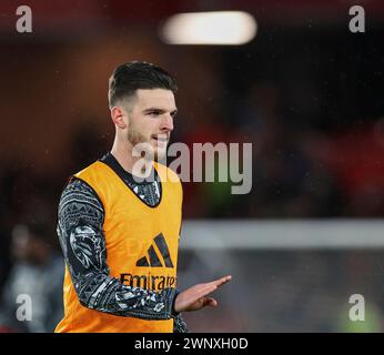 Arsenal's Declan Rice during the Premier League match at the Hill ...