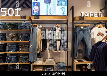 SINGAPORE - NOVEMBER 06, 2023: Levi's storefront in Singapore. Levi ...