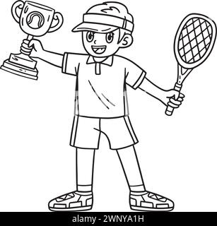 Tennis Isolated Coloring Page for Kids Stock Vector Image & Art - Alamy