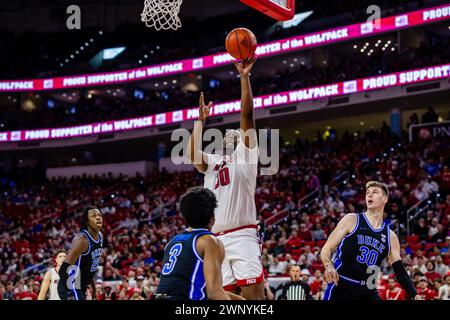 March 04, 2024: North Carolina State Wolfpack forward DJ Burns Jr. (30 ...