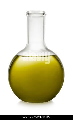 Florence flask with color liquid isolated on white Stock Photo - Alamy