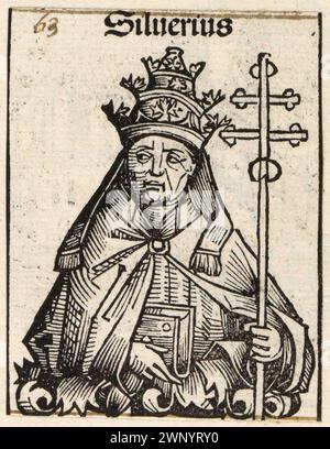 A 15th Century engraving of Pope Hormisdas (also written Ormisdas or ...