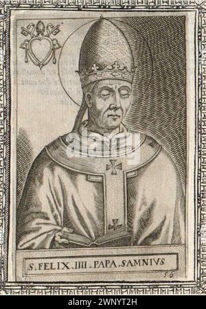 A 16th Century engraving of Pope Felix III who was pontiff from AD483 ...