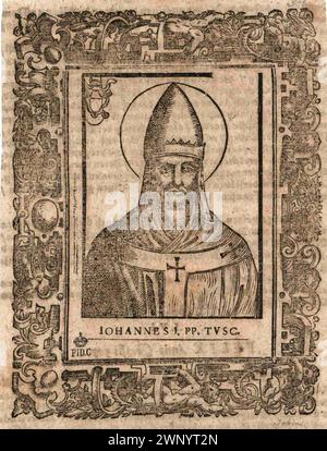 A 16th Century engraving of Pope John IV who was pontiff from AD640 to ...