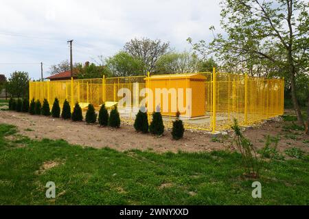 ground with tanks for liquefied gas. Modern gas installation with ...