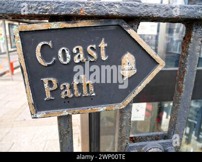 South West Coast Path,acorn,national,trail,sign,signage,at,Lelant ...