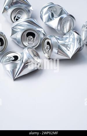Aluminum broken cans. Sorting garbage for recycle Stock Photo - Alamy