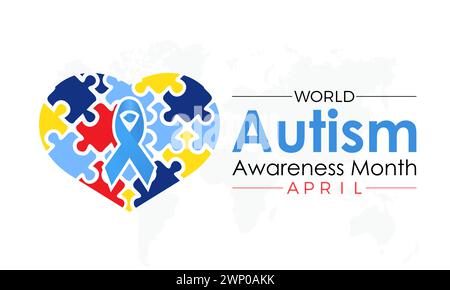 National Autism Awareness Month Observed every year of April, Vector ...