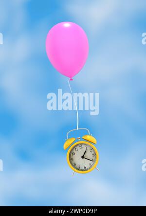 Clock and watch concept with time flying away Stock Photo - Alamy