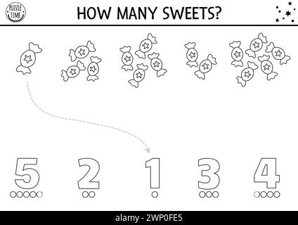 Black and white match the numbers unicorn game with rainbow, clouds ...
