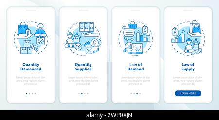 Determinants of demand blue onboarding mobile app screen Stock Vector ...