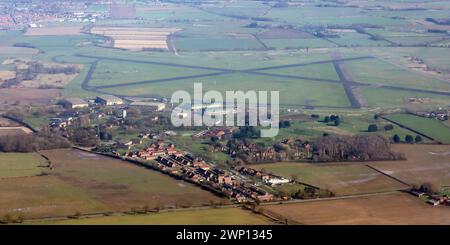 Aerial view of RAF Topcliffe North Yorkshire from the cockpit of a ...