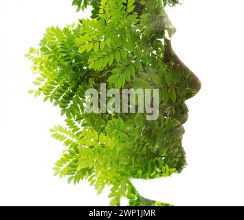 Silhouette close up portrait of a man at sunset Stock Photo - Alamy