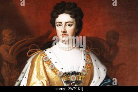 QUEEN ANNE (1665-1714) British monarch - section of painting about 1702 ...