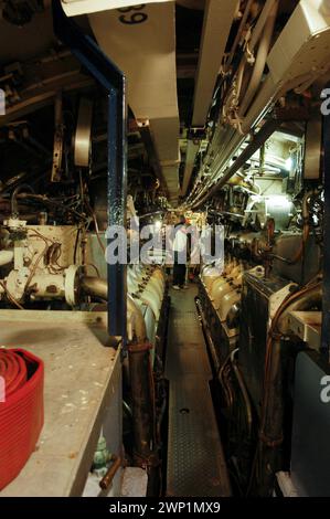 inside a submarine or sub, a watercraft for underwater transportation ...