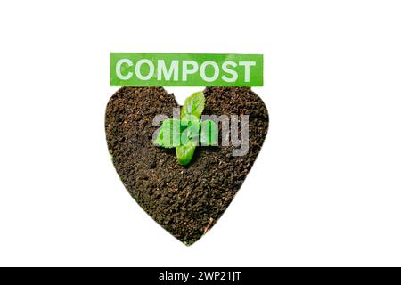 Composting soil Heart shaped dry soil isolate on white Stock Photo - Alamy