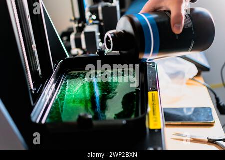 3d printer and its resin tank for filling and printing Stock Photo - Alamy