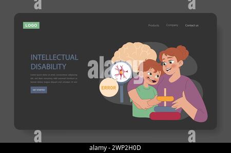 Intellectual Disability concept. Child and parent engage in cognitive ...