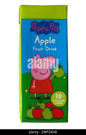 carton of Peppa Pig Apple Fruit Drink isolated on white background ...